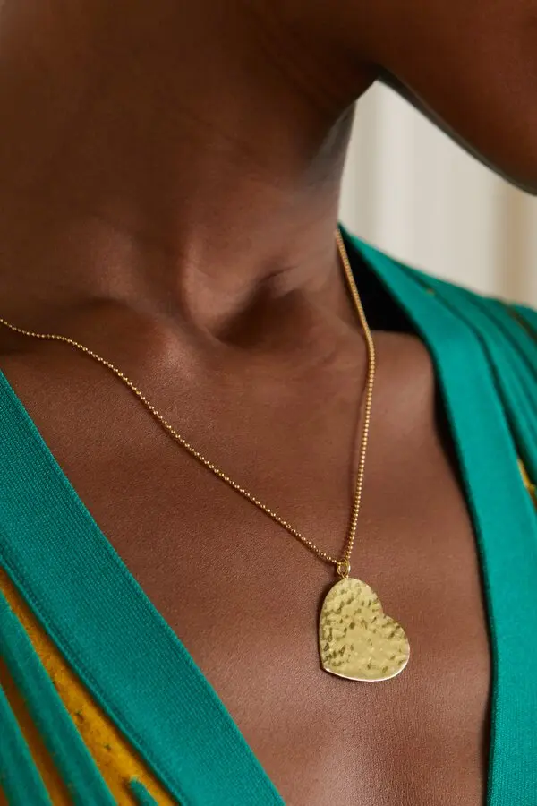 JENNIFER MEYER Large Hammered Heart 18-karat Pendant Necklace