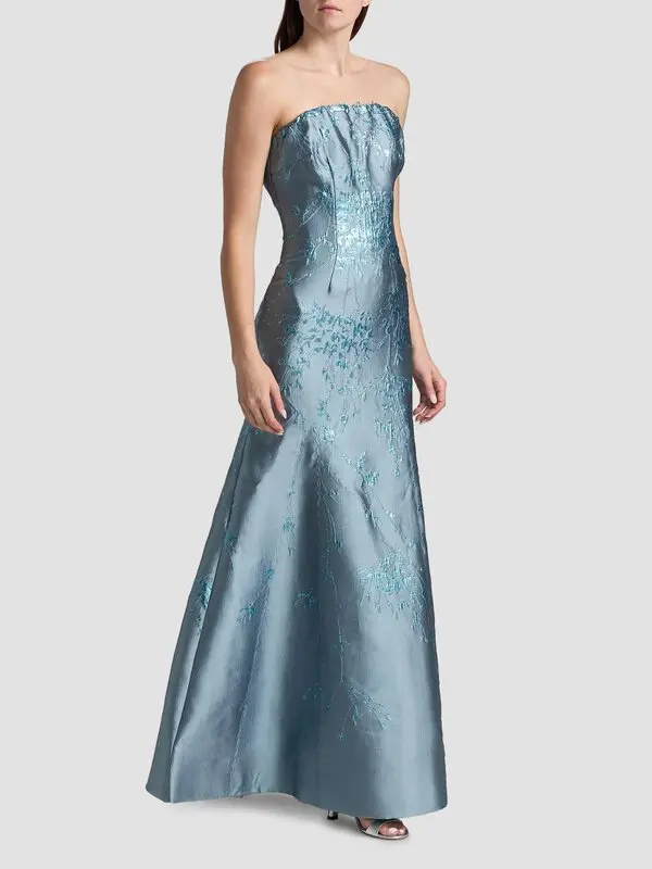 Rene Ruiz Collection Strapless Jacquard Mermaid Gown