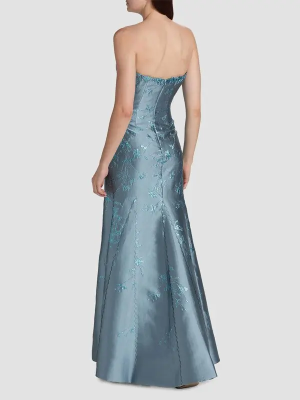Rene Ruiz Collection Strapless Jacquard Mermaid Gown