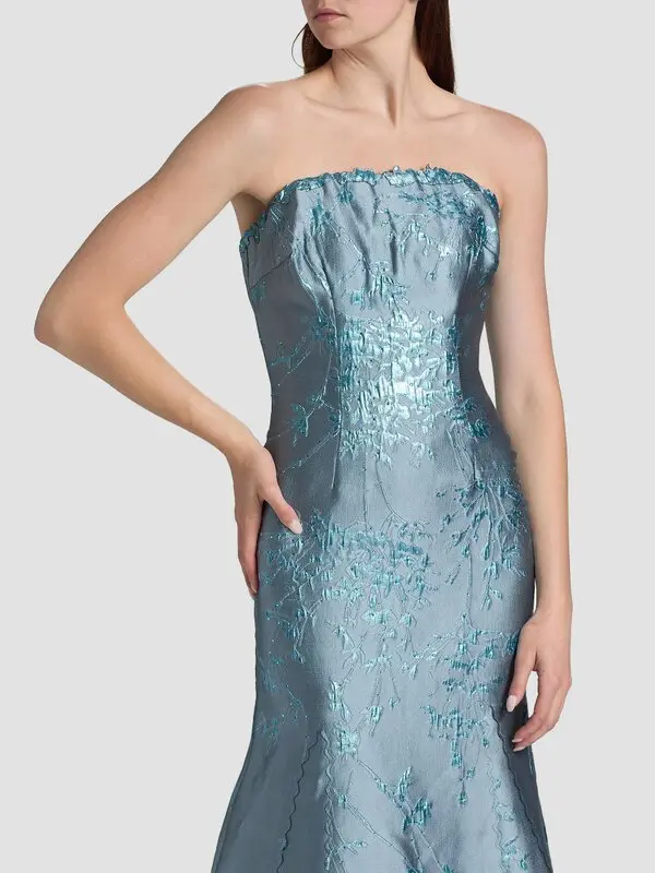 Rene Ruiz Collection Strapless Jacquard Mermaid Gown