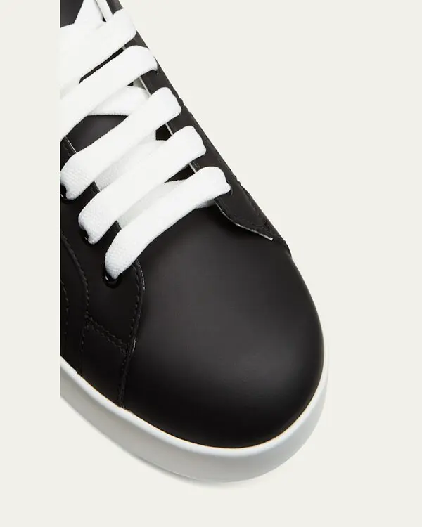 Dolce & Gabbana Leather Low-top Sneakers - Black/silver
