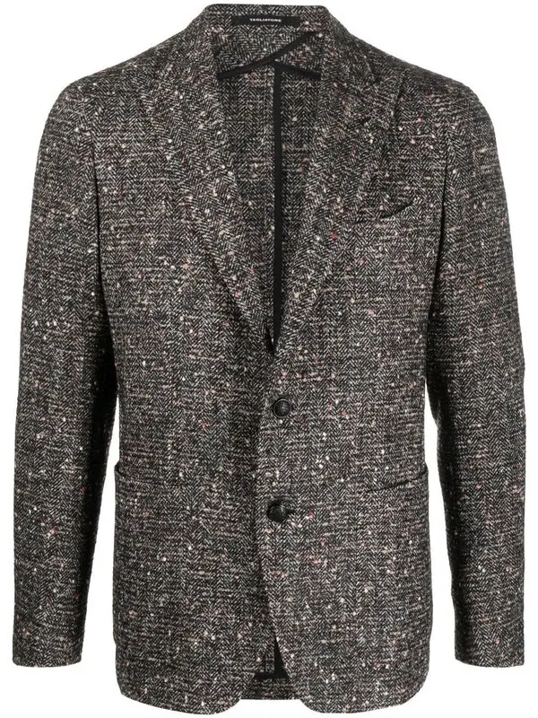 Tagliatore Speckle-knit Wool-blend Blazer