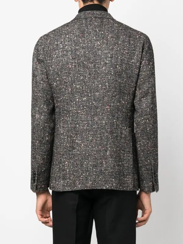 Tagliatore Speckle-knit Wool-blend Blazer