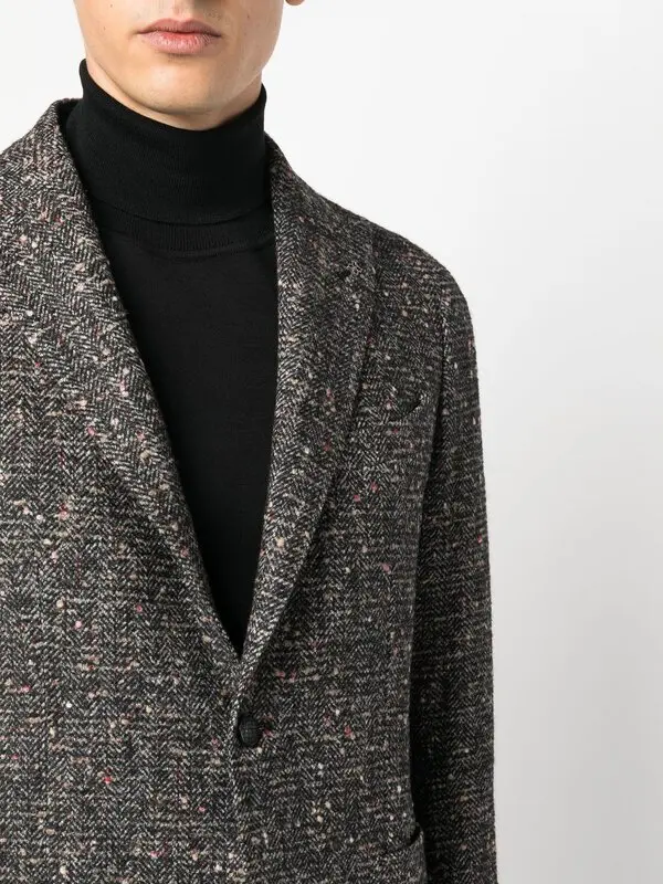 Tagliatore Speckle-knit Wool-blend Blazer