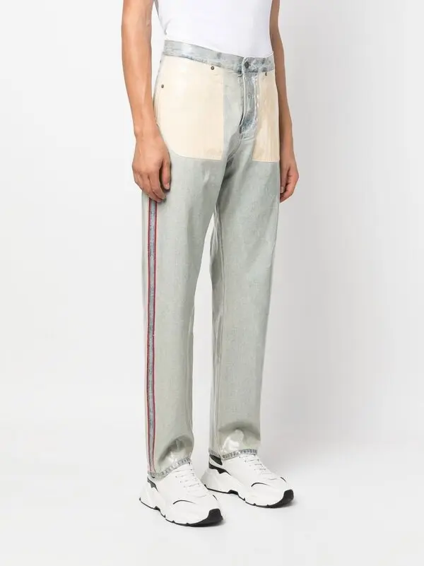 DIESEL® Light Cotton Washed Denim Straight Leg Jeans