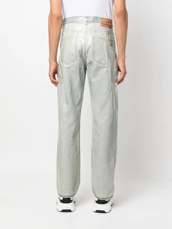 DIESEL® Light Cotton Washed Denim Straight Leg Jeans
