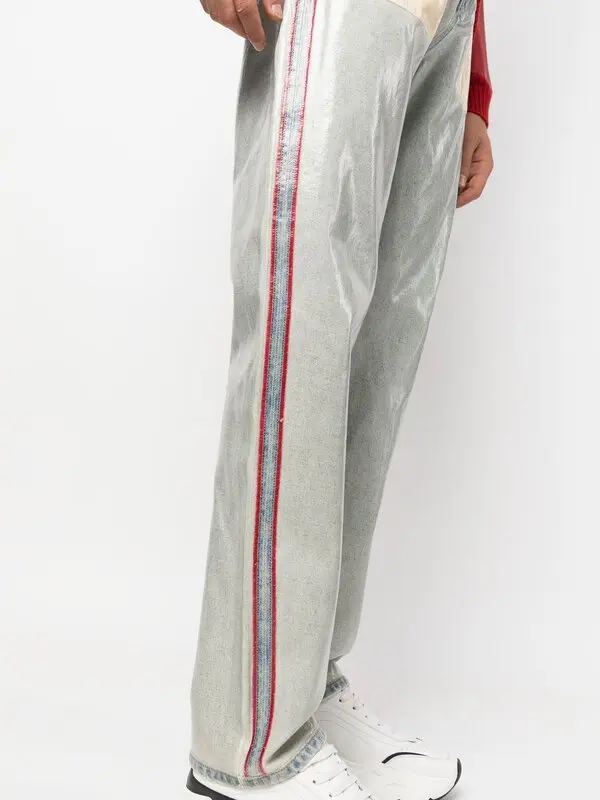 DIESEL® Light Cotton Washed Denim Straight Leg Jeans