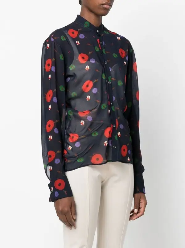 Dsquared2 Floral Print Long-sleeved Shirt