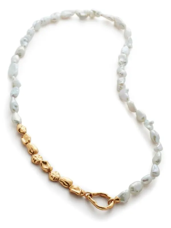 Monica Vinader Keshi Pearl Necklace - Gold