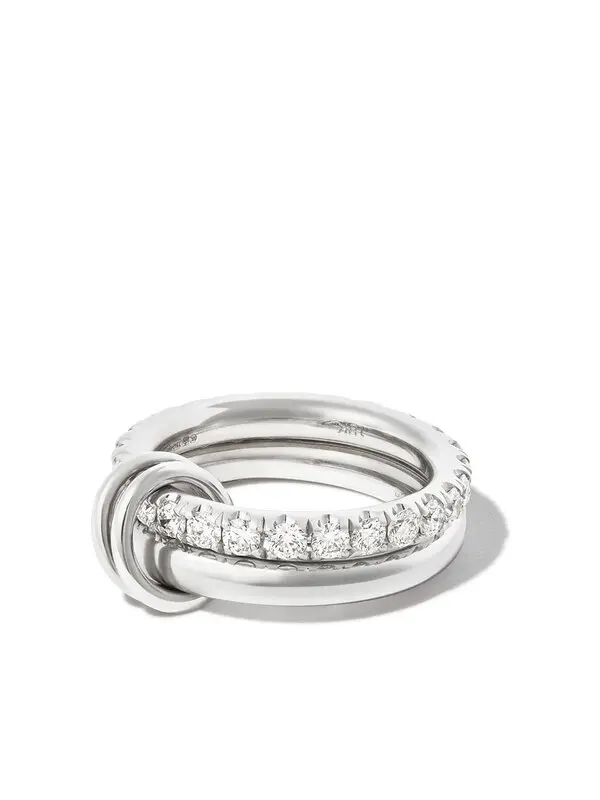 SPINELLI KILCOLLIN 18kt Gold Virgo Diamond Link Ring - Silver