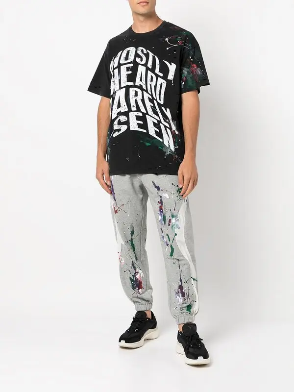 MOSTLY HEARD RARELY SEEN Paint-splattered Tapered Joggers - Grey