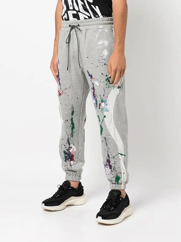 MOSTLY HEARD RARELY SEEN Paint-splattered Tapered Joggers - Grey