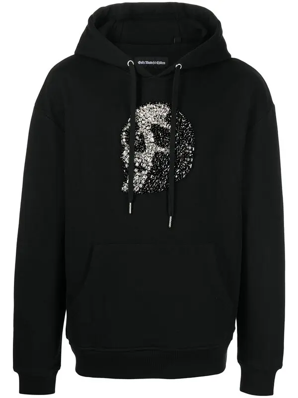GOD'S MASTERFUL CHILDREN Crystal-skull Drawstring Hoodie - Black