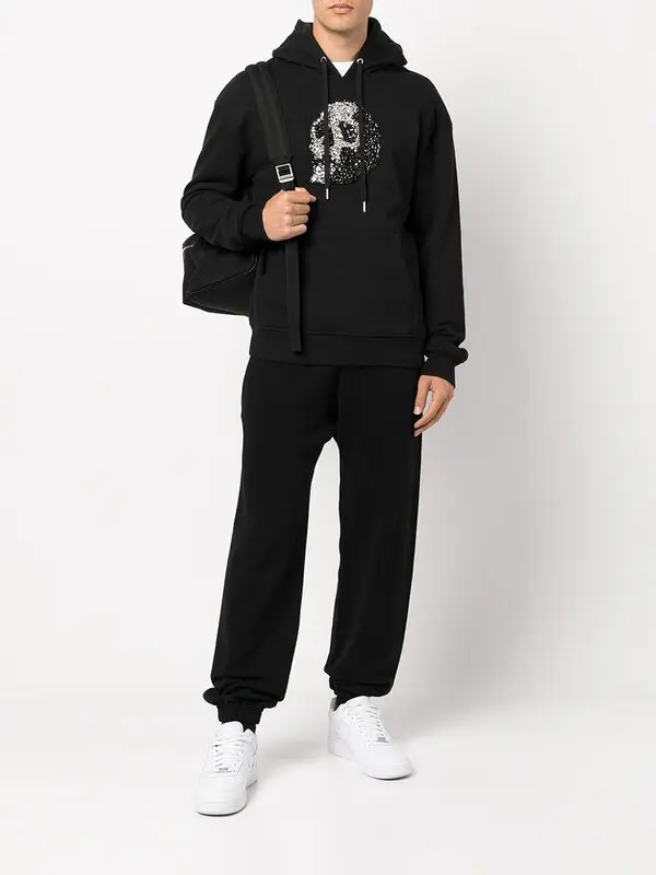 GOD'S MASTERFUL CHILDREN Crystal-skull Drawstring Hoodie - Black