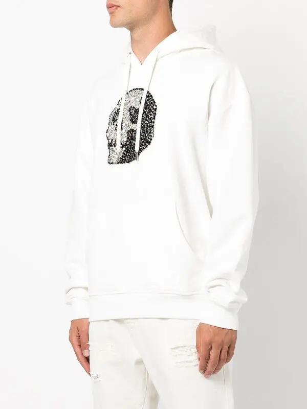 GOD'S MASTERFUL CHILDREN Crystal-skull Drawstring Hoodie - White