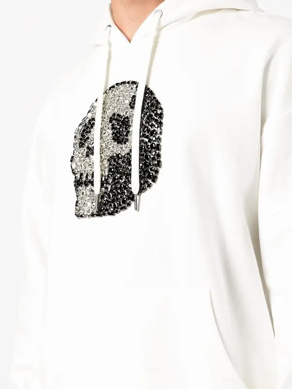 GOD'S MASTERFUL CHILDREN Crystal-skull Drawstring Hoodie - White