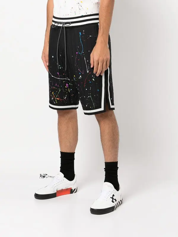 MOSTLY HEARD RARELY SEEN Quilted Paint-splatter Shorts