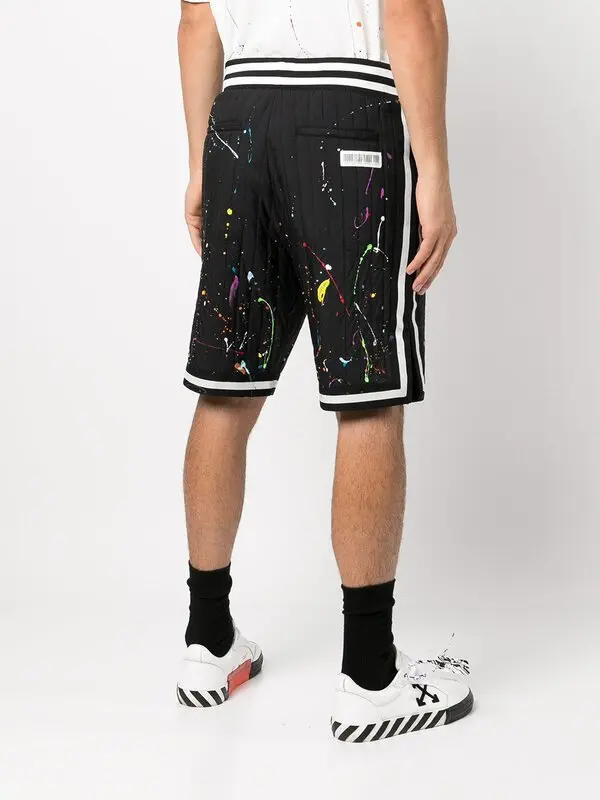 MOSTLY HEARD RARELY SEEN Quilted Paint-splatter Shorts