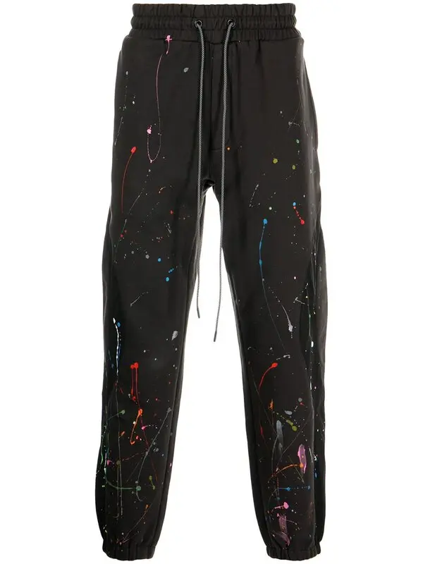 MOSTLY HEARD RARELY SEEN Paint-splattered Tapered Joggers - Black