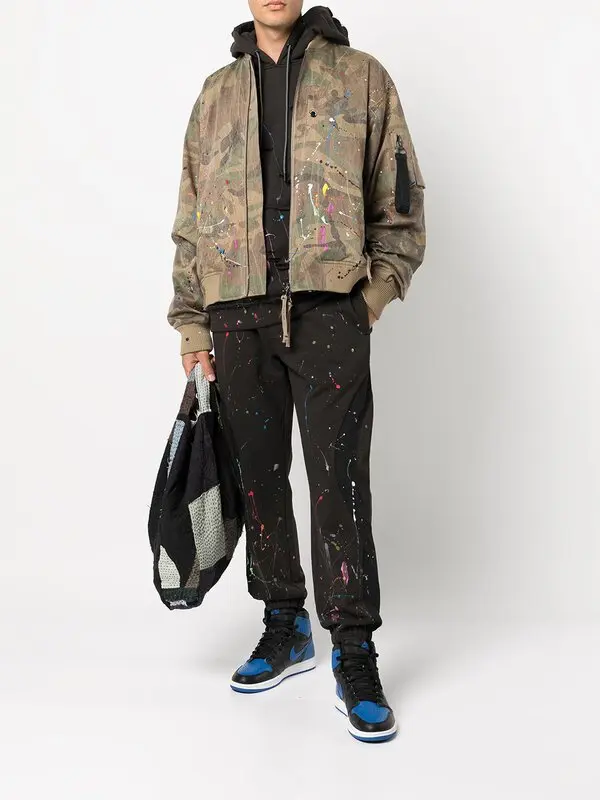MOSTLY HEARD RARELY SEEN Paint-splattered Tapered Joggers - Black