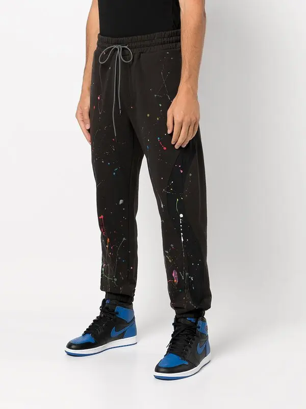 MOSTLY HEARD RARELY SEEN Paint-splattered Tapered Joggers - Black