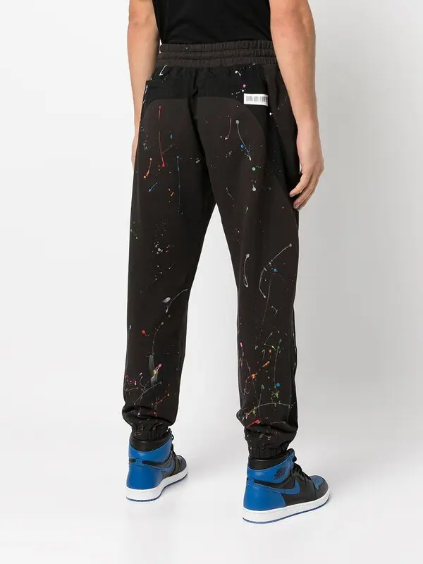 MOSTLY HEARD RARELY SEEN Paint-splattered Tapered Joggers - Black