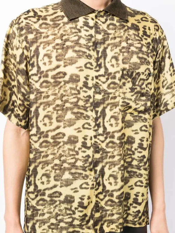 TOGA VIRILIS Leopard Print Short-sleeve Shirt