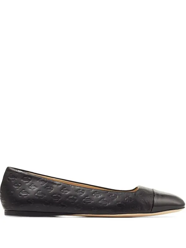 JIMMY CHOO Watson Monogram Ballet Flats - Black/black