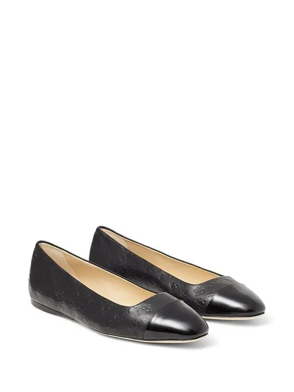 JIMMY CHOO Watson Monogram Ballet Flats - Black/black