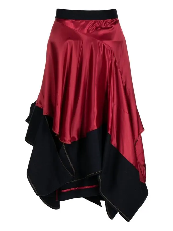 Kolor Asymmetric Draped Midi Skirt