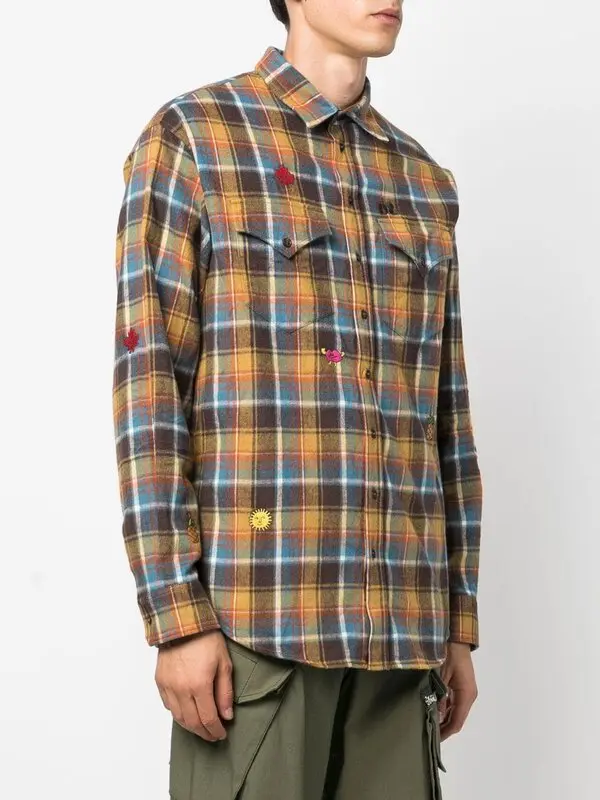 Dsquared2 Embroidered-detail Plaid-check Print Shirt