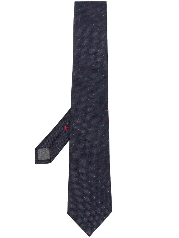 Brunello Cucinelli Polka-dot Pattern Tie - Blue