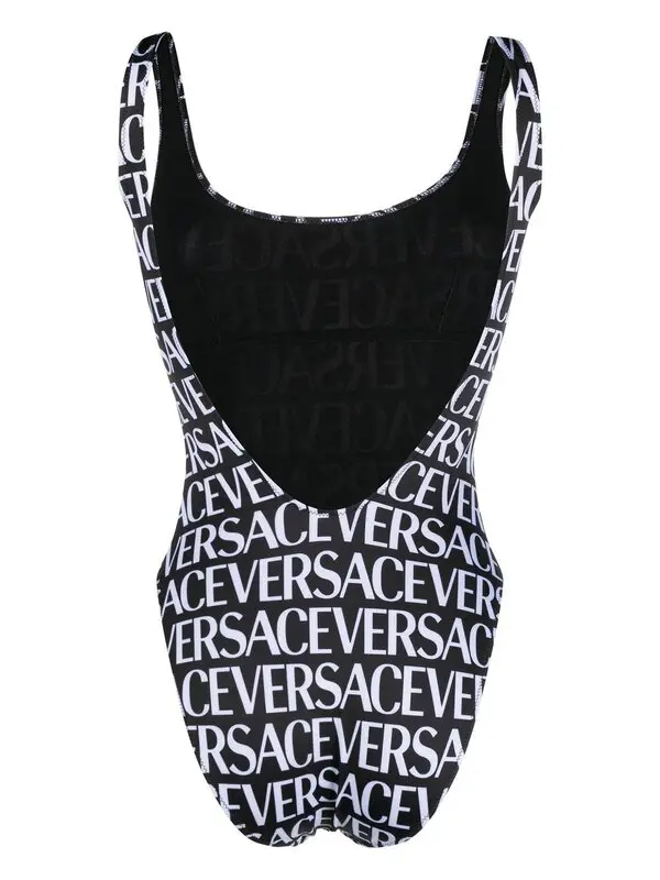 Versace All-over Logo Print One-piece - Black