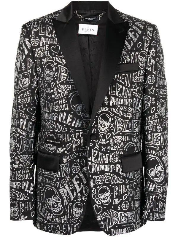 Philipp Plein Logo-embellished Single-breasted Blazer