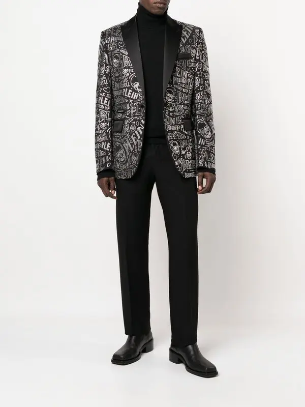 Philipp Plein Logo-embellished Single-breasted Blazer