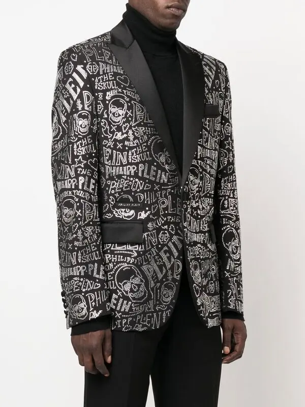 Philipp Plein Logo-embellished Single-breasted Blazer