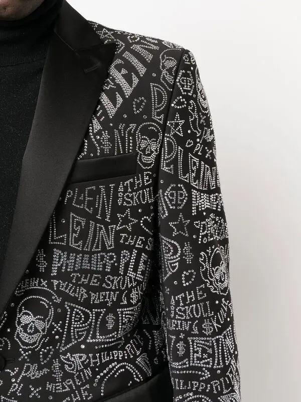 Philipp Plein Logo-embellished Single-breasted Blazer