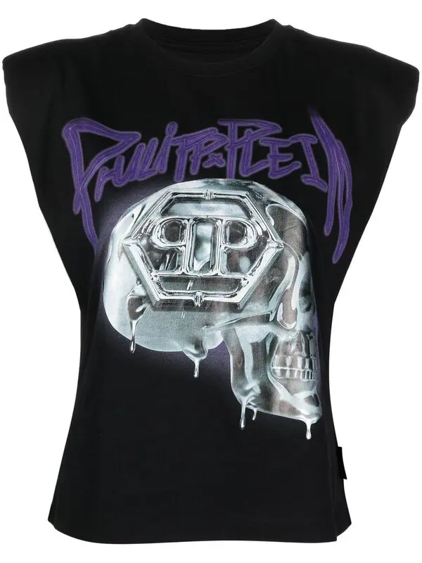 Philipp Plein Skull Print Tank Top - Black