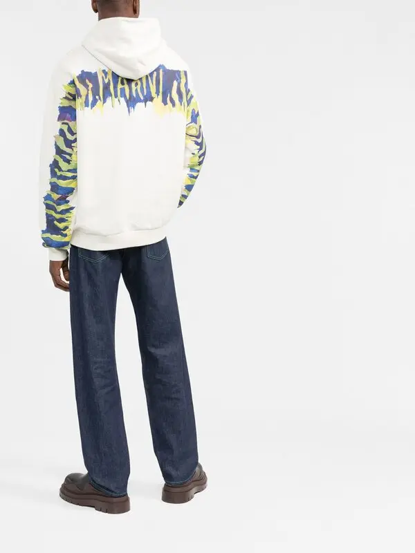 Marni Logo Print Hoodie - White