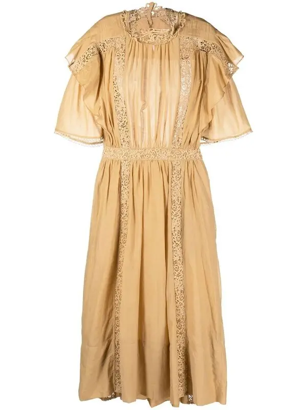 MARANT ETOILE Galina Guipure Lace-trim Dress