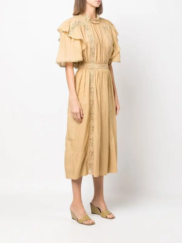 MARANT ETOILE Galina Guipure Lace-trim Dress