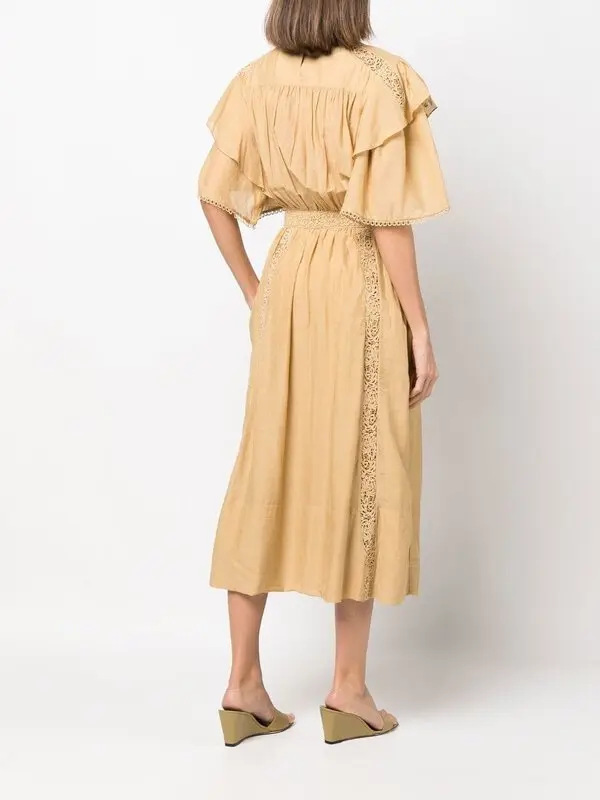 MARANT ETOILE Galina Guipure Lace-trim Dress