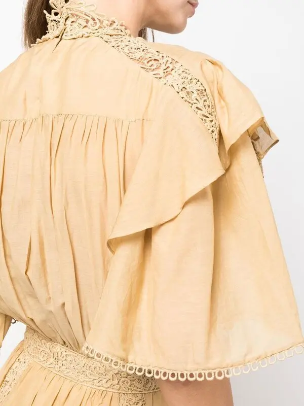 MARANT ETOILE Galina Guipure Lace-trim Dress