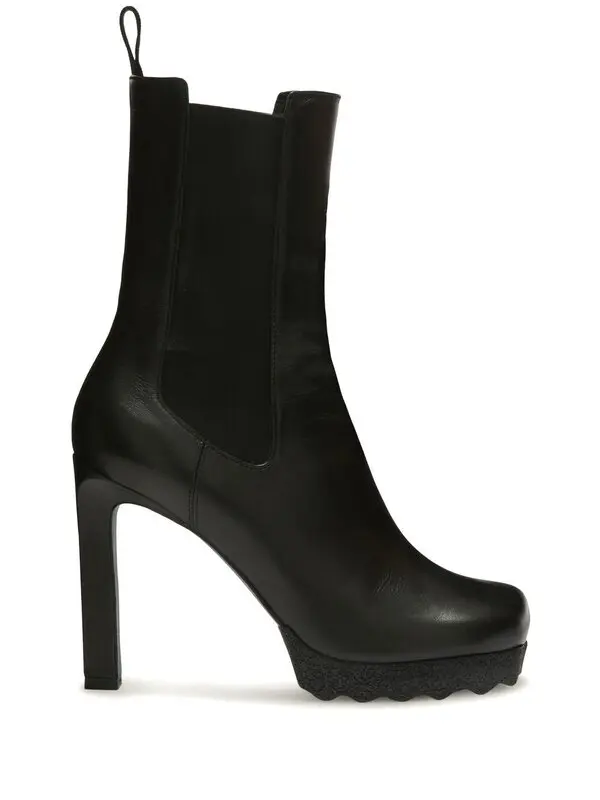 Off-White Leather Heeled Boots