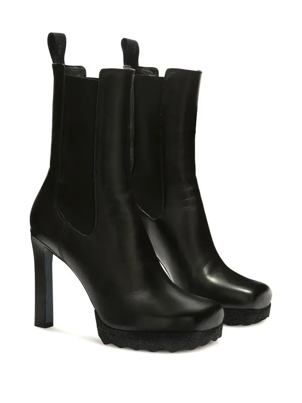 Off-White Leather Heeled Boots