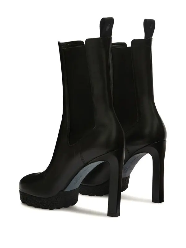 Off-White Leather Heeled Boots