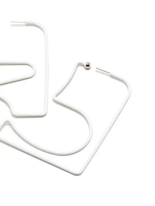 COURREGES Geometric Dangle Earrings - White