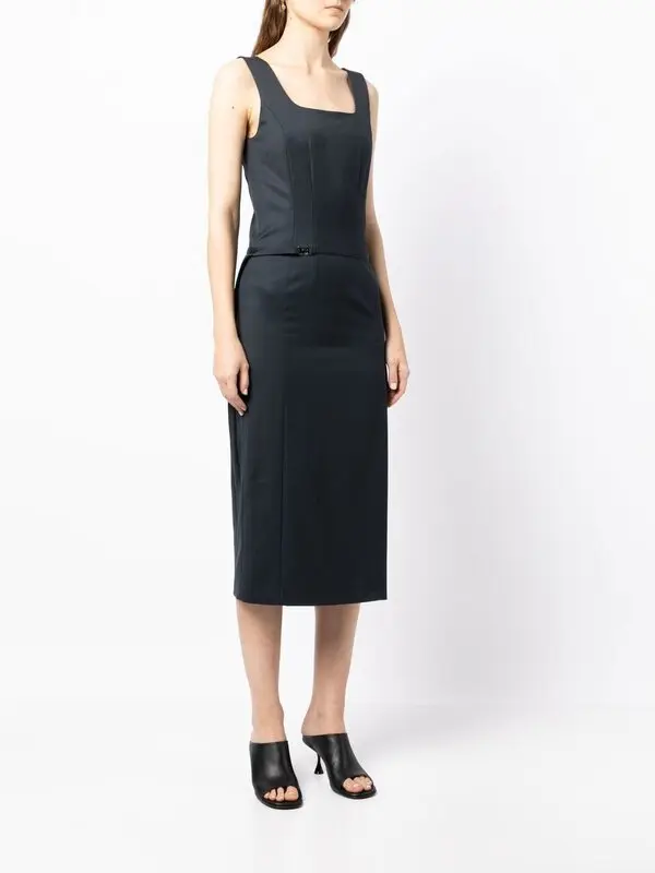 LOW CLASSIC Side-slit Belted Dress