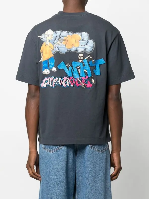 Off-White Graffiti Logo-patch T-shirt