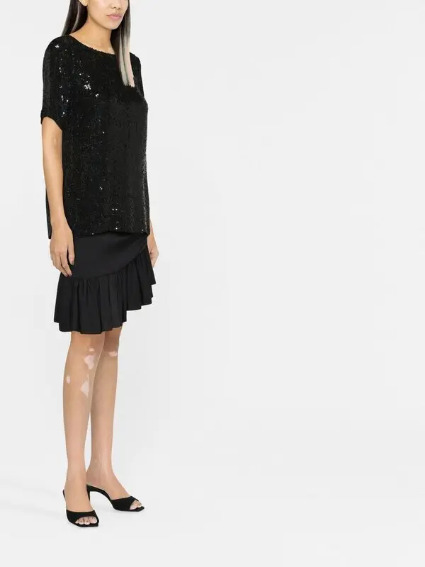 P.a.r.o.s.h Sequinned Top - Black